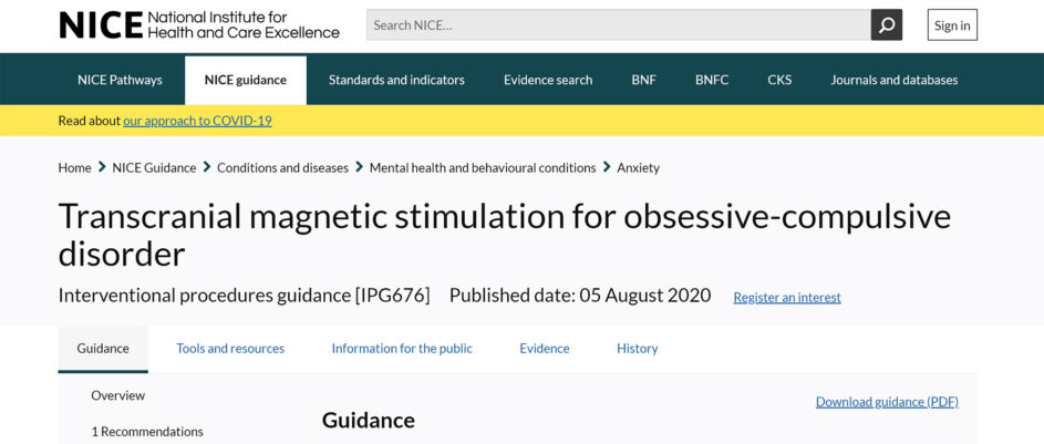TMS for OCD | OCD-UK