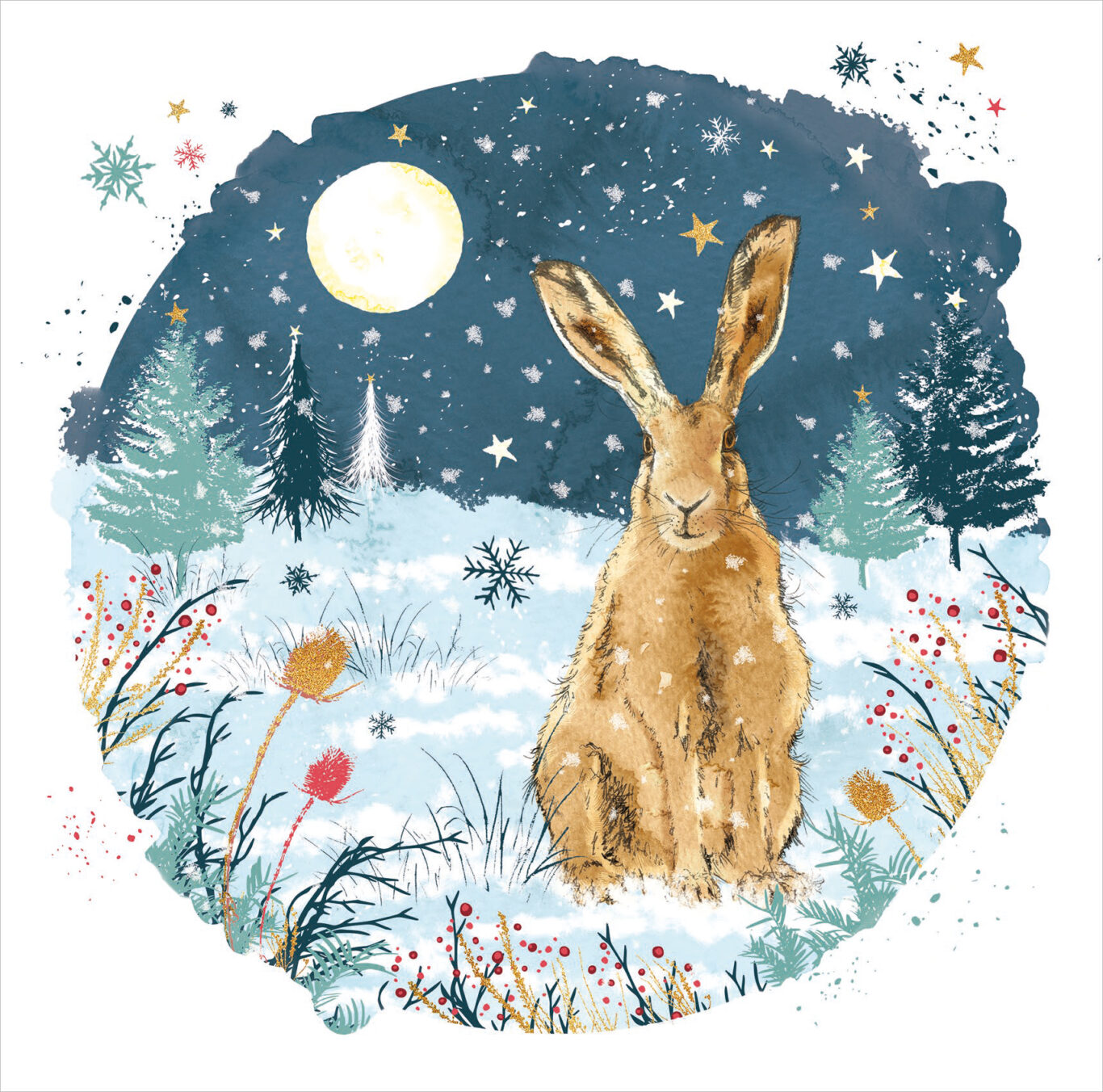 Moonlit Winter Hare | OCD-UK
